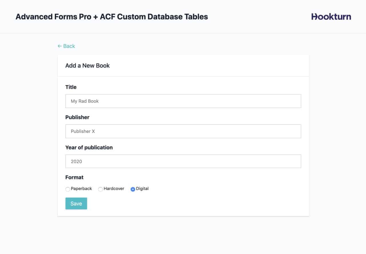 Store ACF form submissions in structured custom database tables