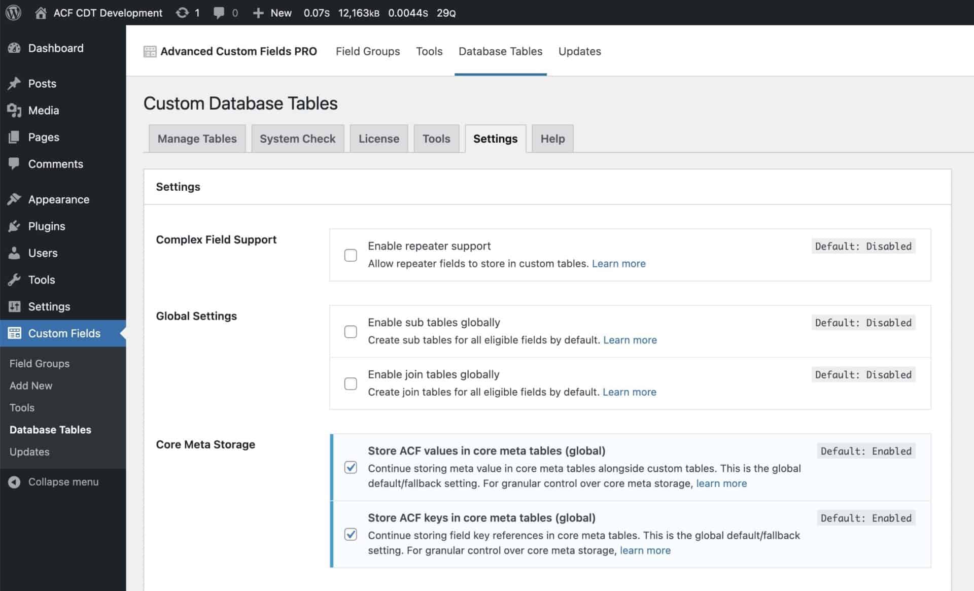 ACF Custom Database Tables 1.1 Released: Repeater Field Support, Column Data Type Filters ...