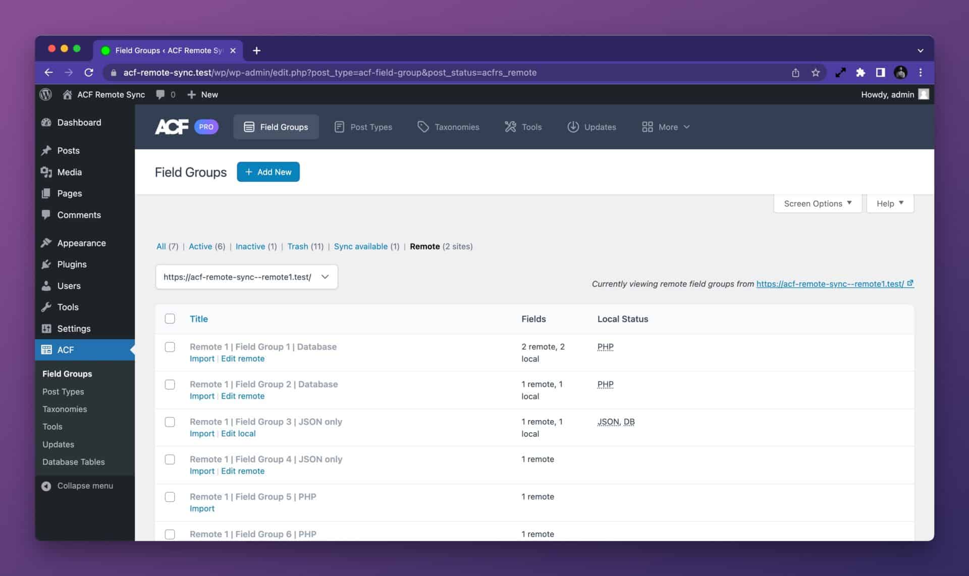 Introducing ACF Remote Sync: Streamline Your ACF Field Group Management ...